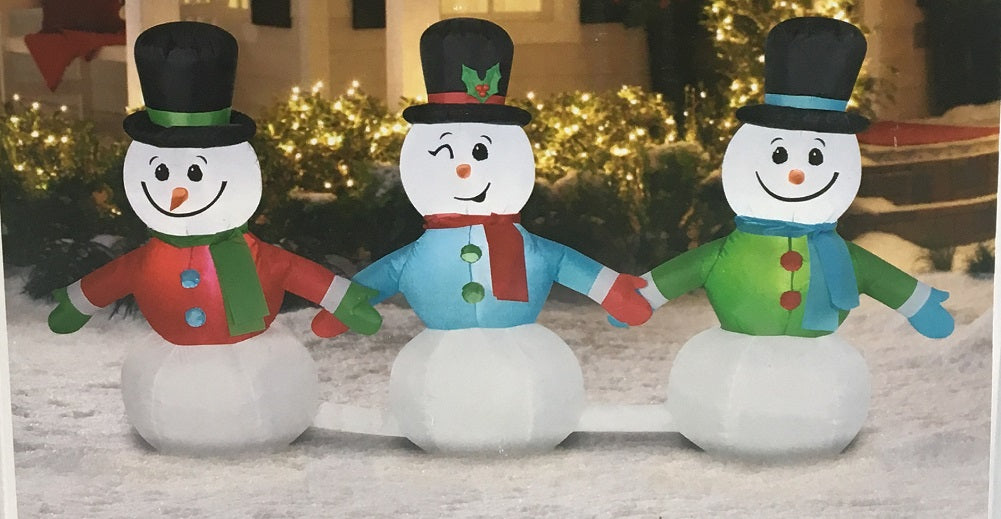 Lightshow Musical 3 Snowmen Inflatable Holiday | My Quick Buy