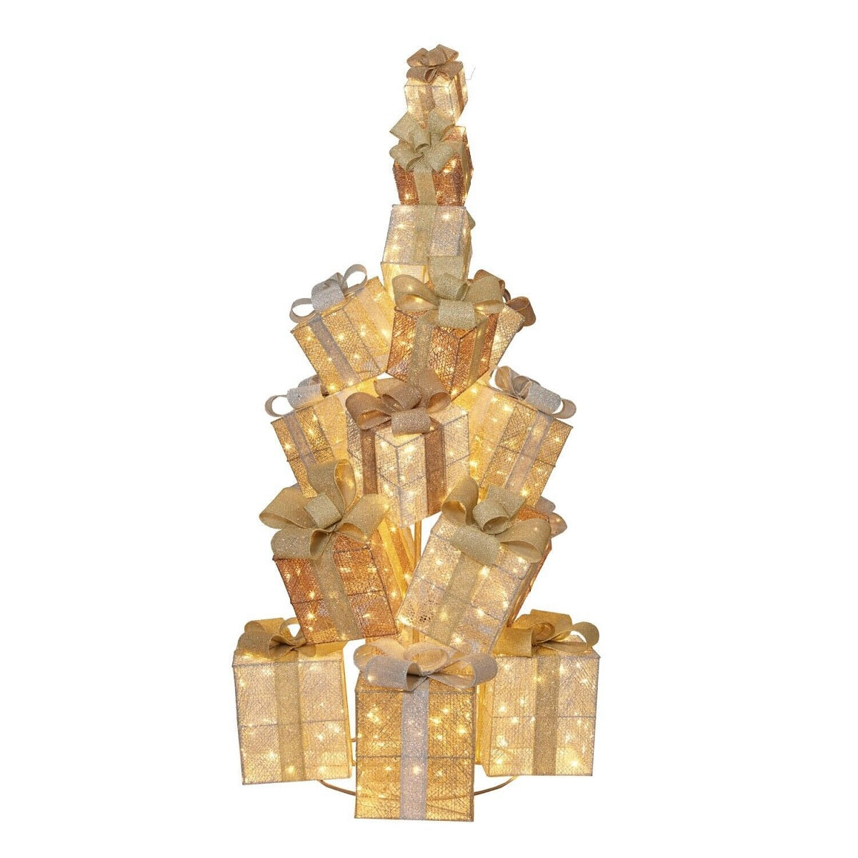 Member's Mark Pre-Lit Metallic Twinkling Giftbox Tree Tower with LED L ...