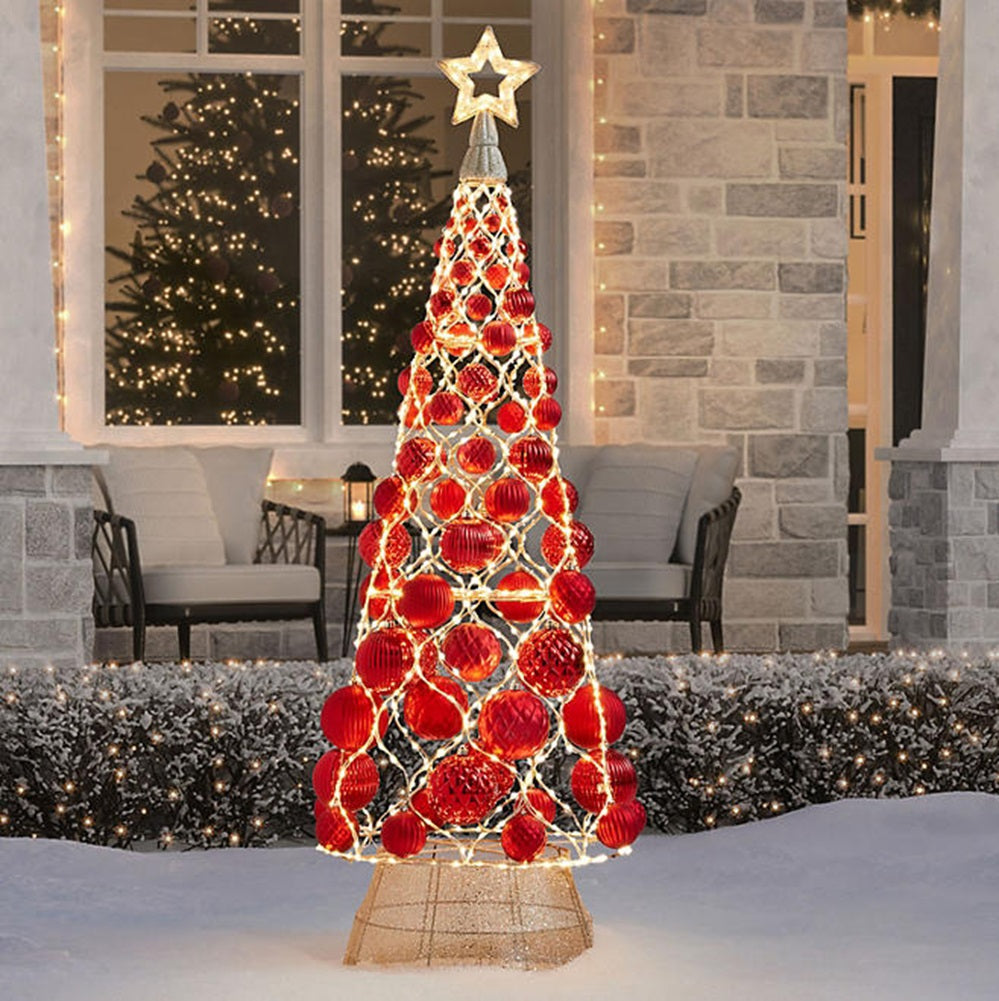 Member's Mark Pre-Lit 7-Foot Decorative Ornament Tree - Red/Gold | My ...