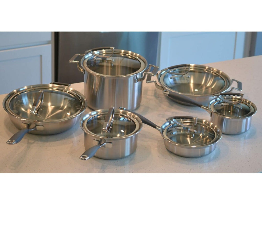 CookCraft by Candace 12-Piece Tri-Ply Stainless Steel Grand Cookware S ...