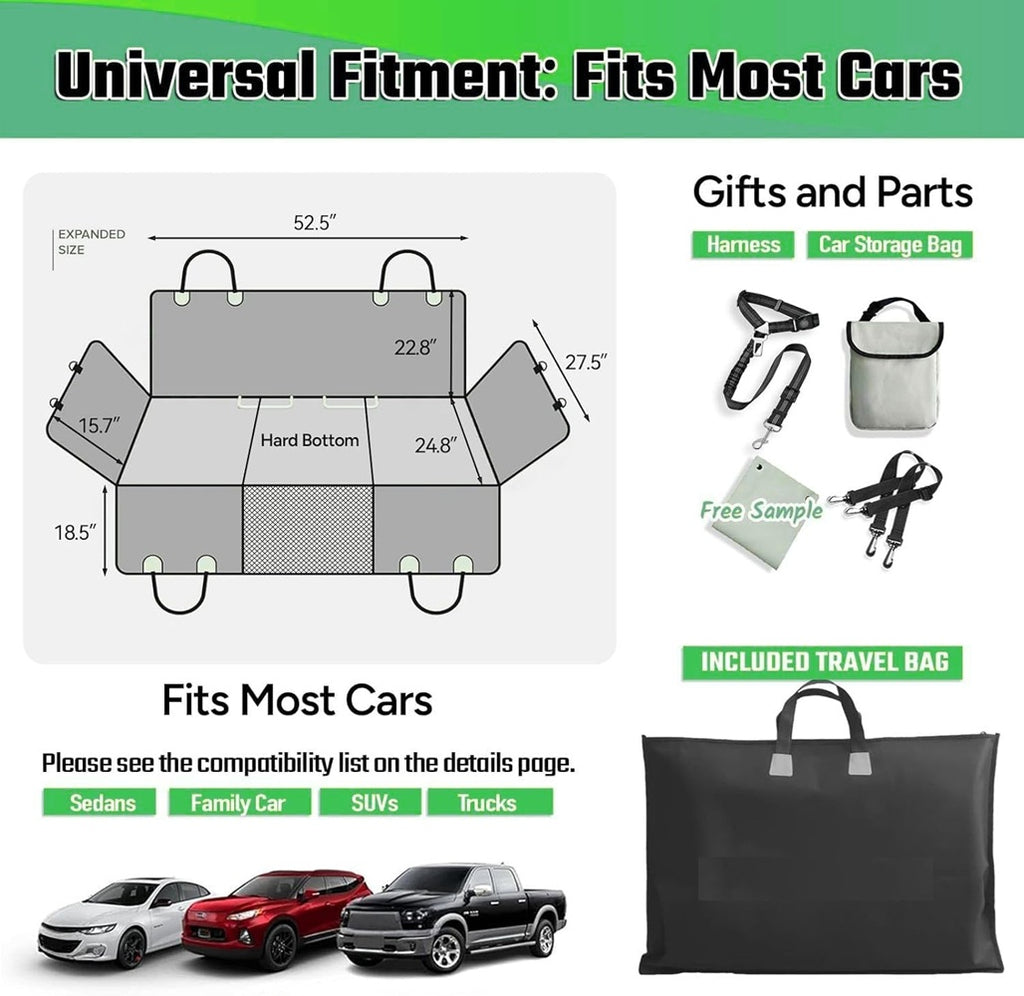 Bear Cover Heavy Duty Leatherette Back Seat Cover and Extender for Dog ...