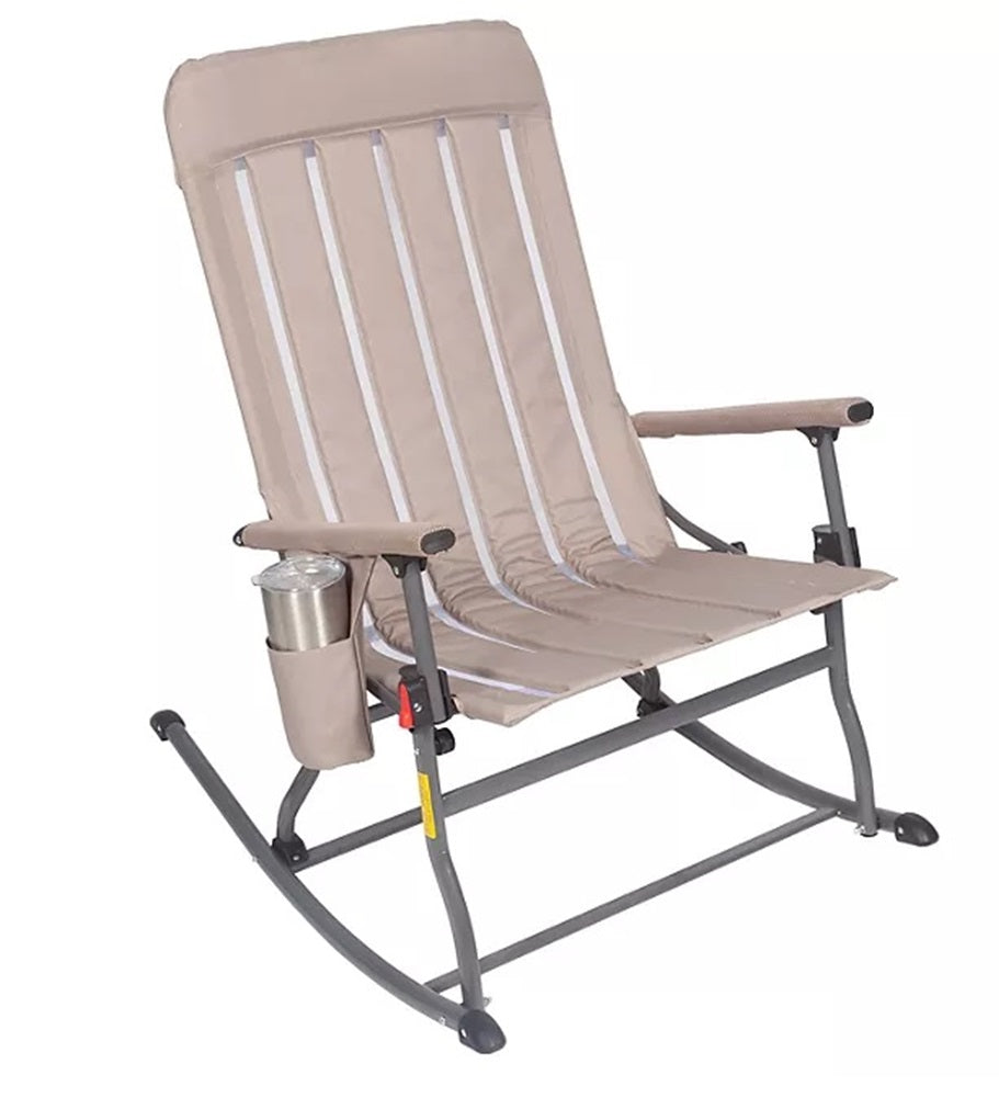 Member’s Mark Portable Folding Rocking Chair, Taupe Splash | My Quick Buy
