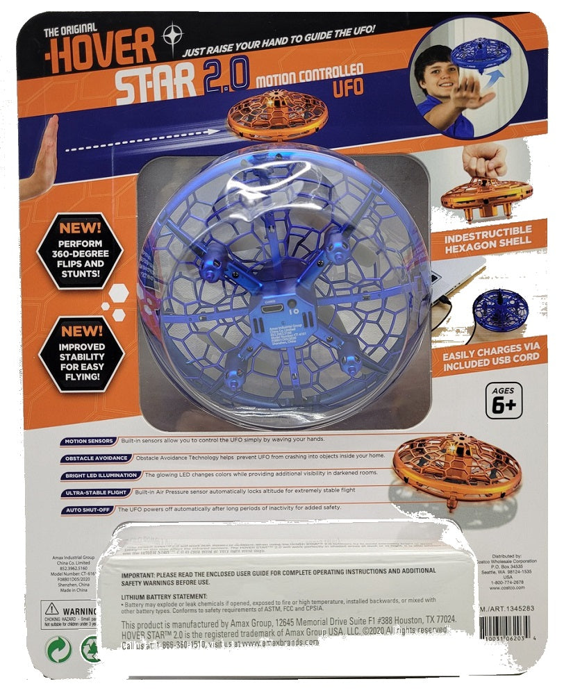 The Original Hover Star 2.0 Motion Controlled UFO Blue | My Quick Buy