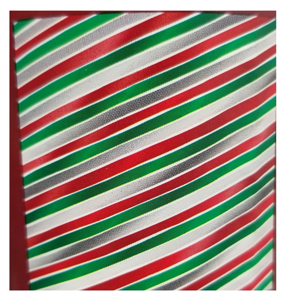 Double Sided Christmas Wrap Foil Multi-color Stripes/Paper Characters ...