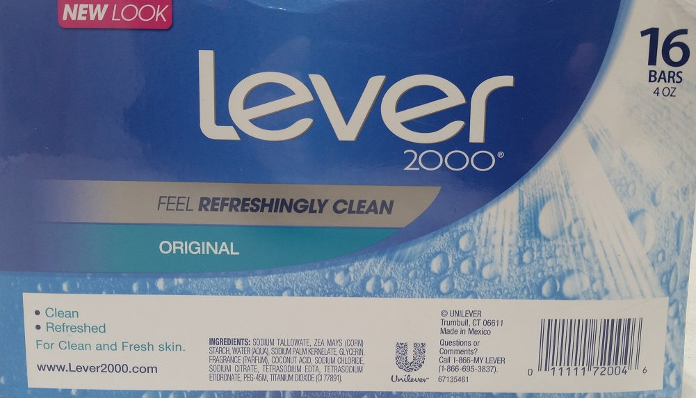 Lever 2000 Bar Soap Original 4 oz 16ct 2-Pack (Total 32Bars) | My Quick Buy