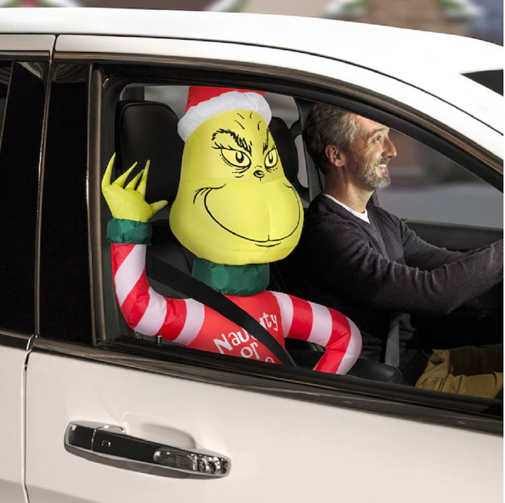 The Grinch Car Buddy 3.5-ft Tall Lighted Christmas Inflatable for Car ...