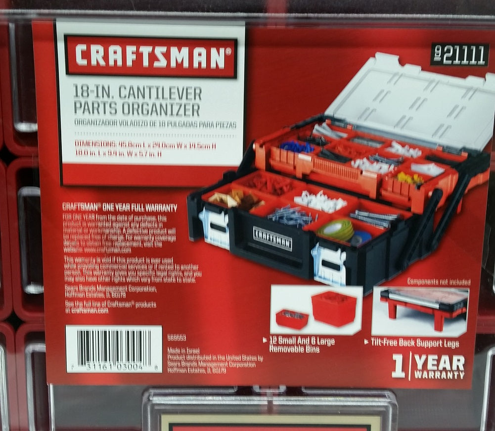 Craftsman 18 inch Cantilever Parts Organizer Tool Box | My Quick Buy