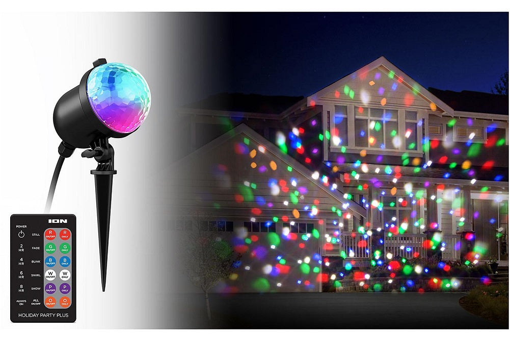 ION Holiday Party Smart Multi-color Indoor/Outdoor Projected Light wit ...