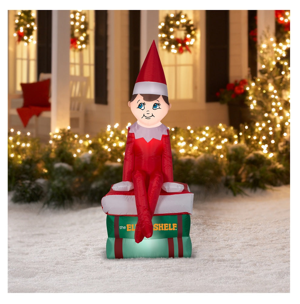 Elf on the Shelf Scout Elf on Books Airblown Inflatable 5.5 FT Tall ...