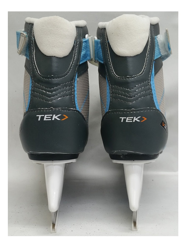 Powertek V3.0 Tek Edge Ladies' Figure Ice Skates Grey/Sky JR 2 | My ...