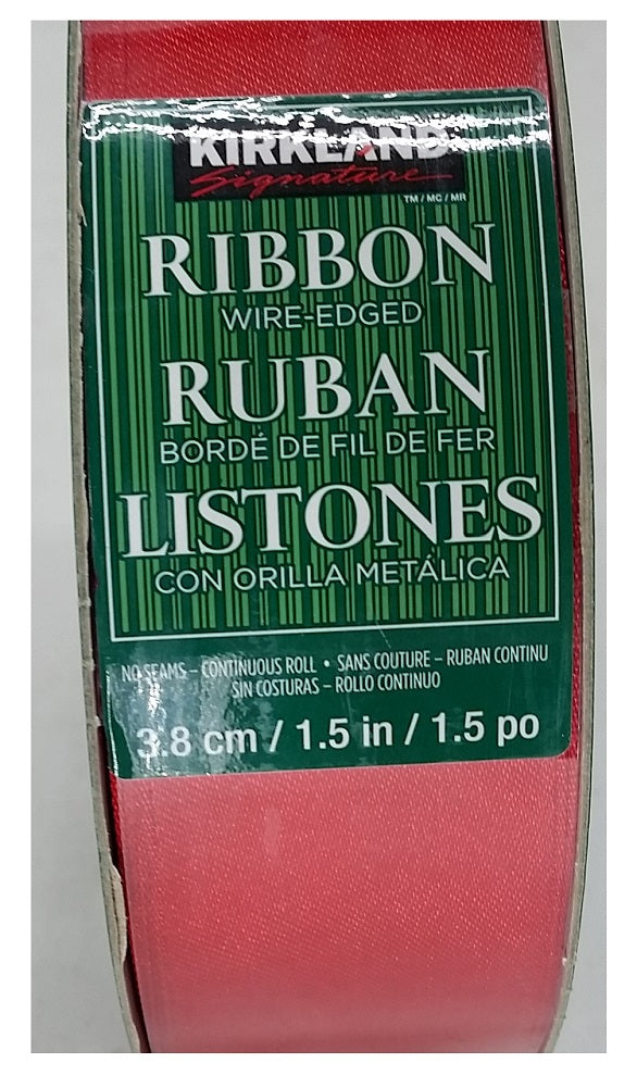 Kirkland Wire Edged Ribbon Red 50 yards 1.5 inches | My Quick Buy