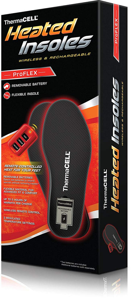 ThermaCELL ProFLEX Remote-Control Heated Insoles Bundle with Extra Bat ...
